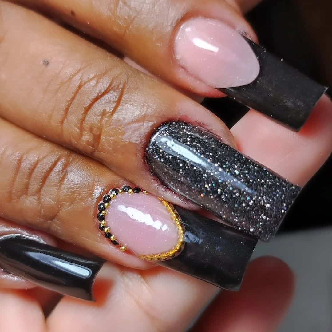 Unhas decoradas pretas: dicas, tutoriais p/ fazer +15 ideias para você ...